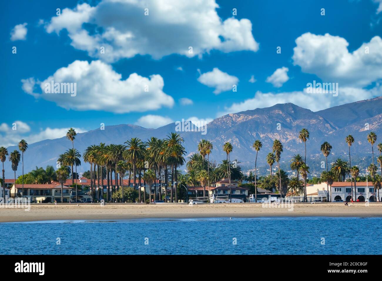 Santa Ynez Mountains from Santa Barbara Beach Stock Photo - Alamy