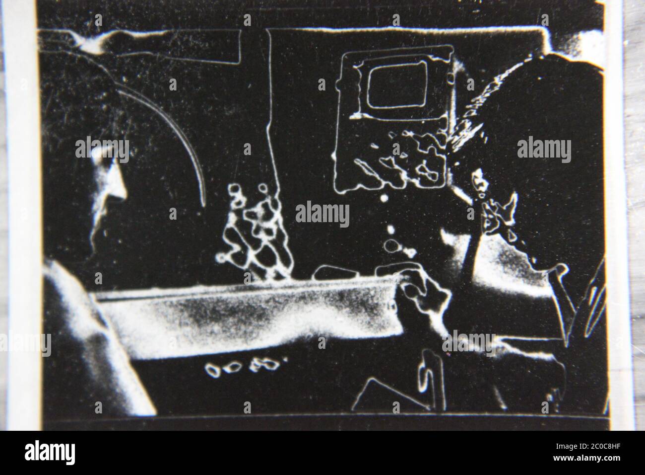 Fine 70s vintage black and white extreme photography of a smart ...