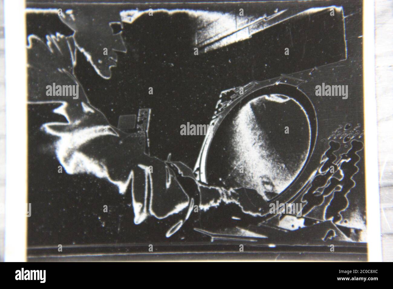 Fine 70s vintage black and white extreme photography of a smart ...