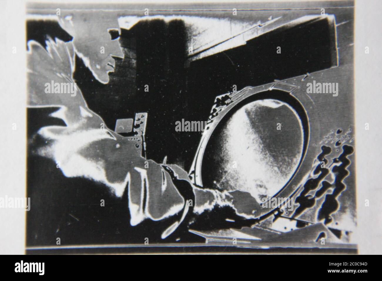 Fine 70s vintage black and white extreme photography of a smart ...