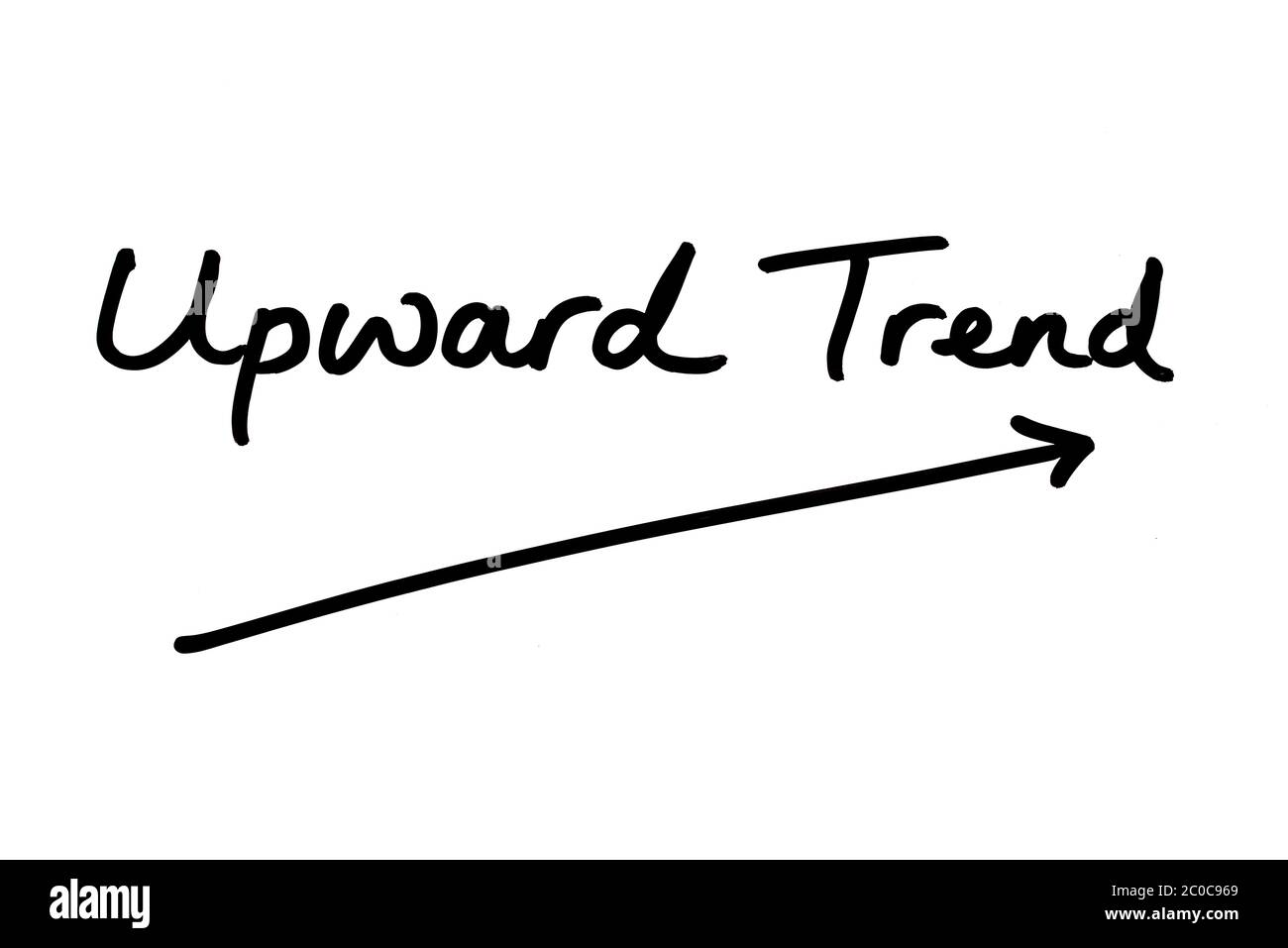 Upward Trend handwritten on a white background Stock Photo - Alamy