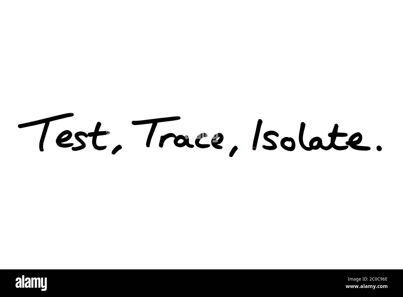 Test Trace Isolate handwritten on a white background Stock Photo - Alamy