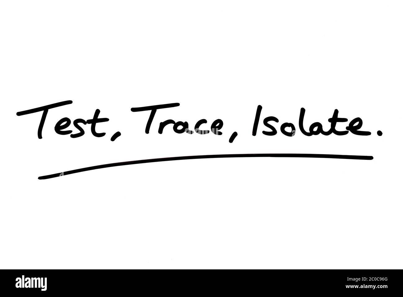 Test Trace Isolate handwritten on a white background Stock Photo - Alamy