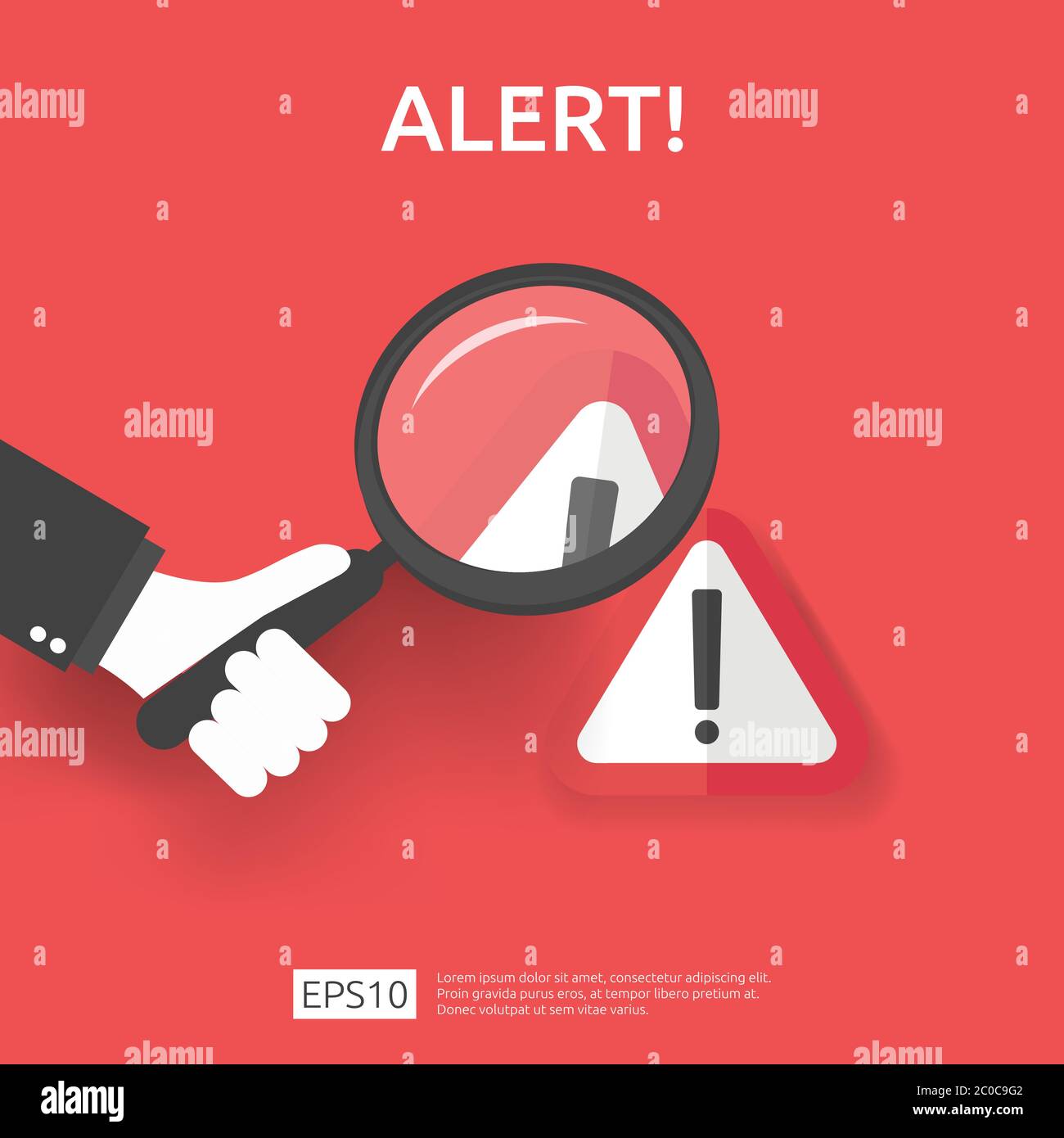 attention warning attacker alert sign with exclamation mark. beware ...