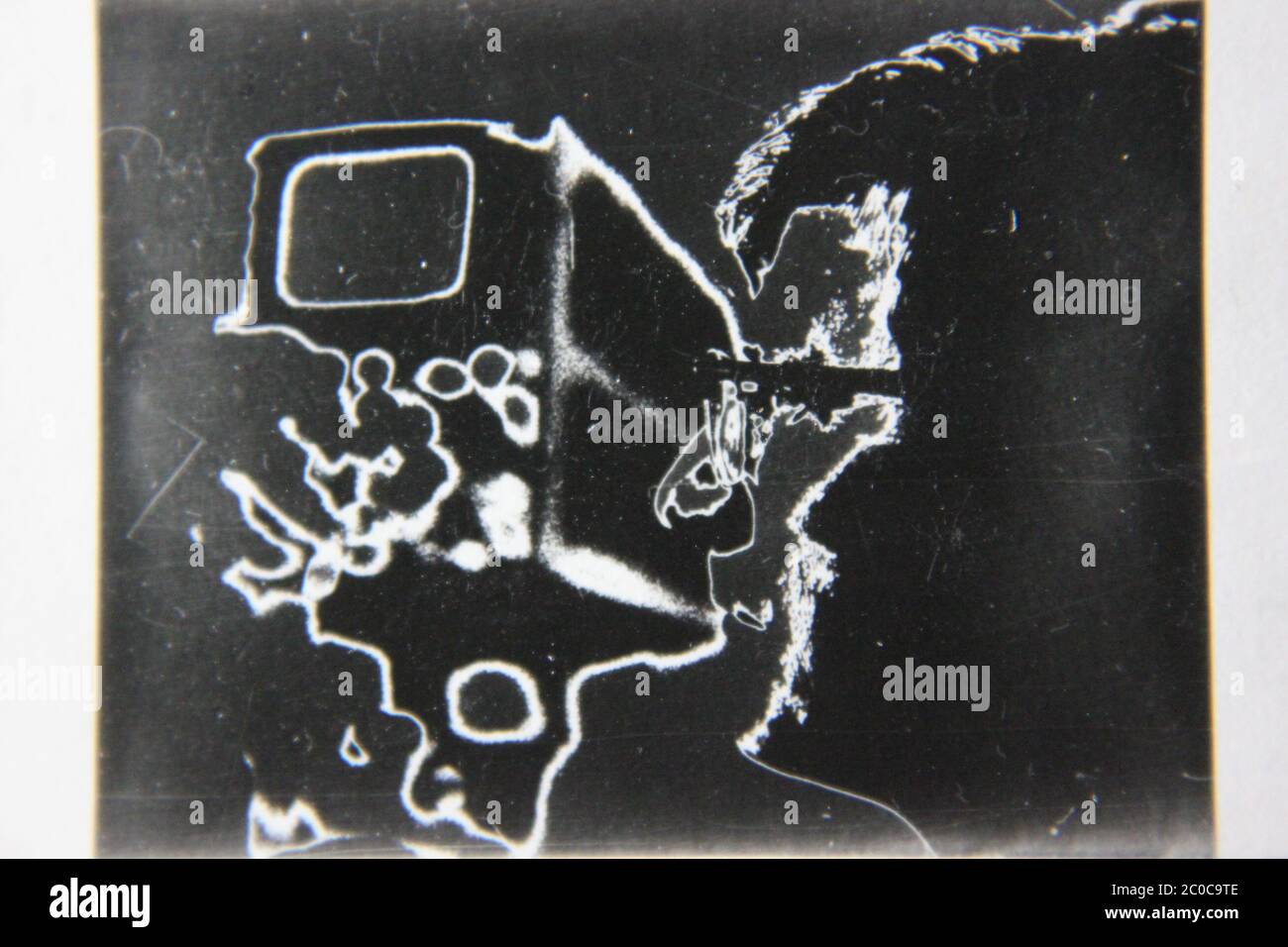 Fine 70s vintage black and white extreme photography of a smart ...