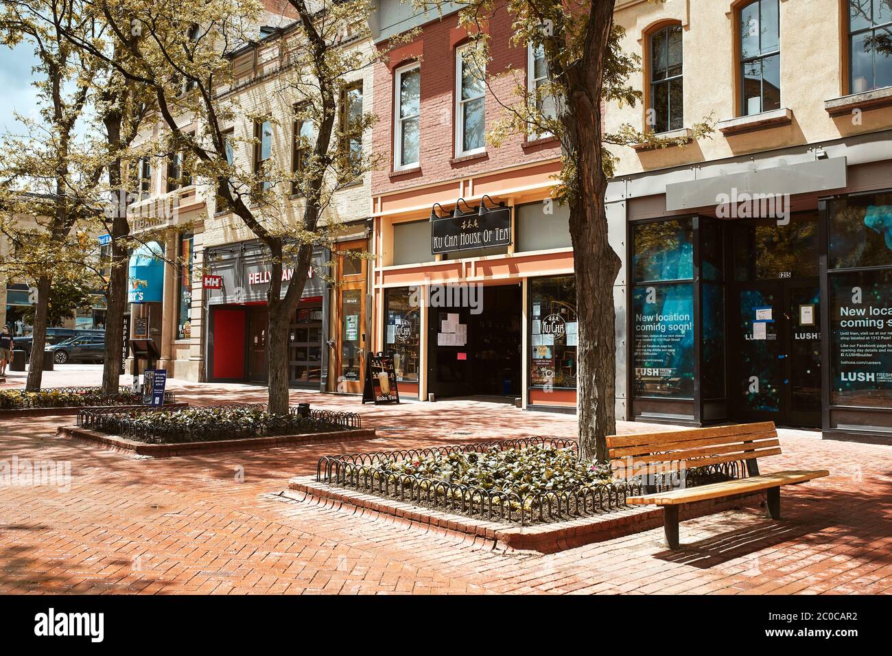 Boulder, Colorado - May 27th, 2020: Shops, businesses and restaurants ...
