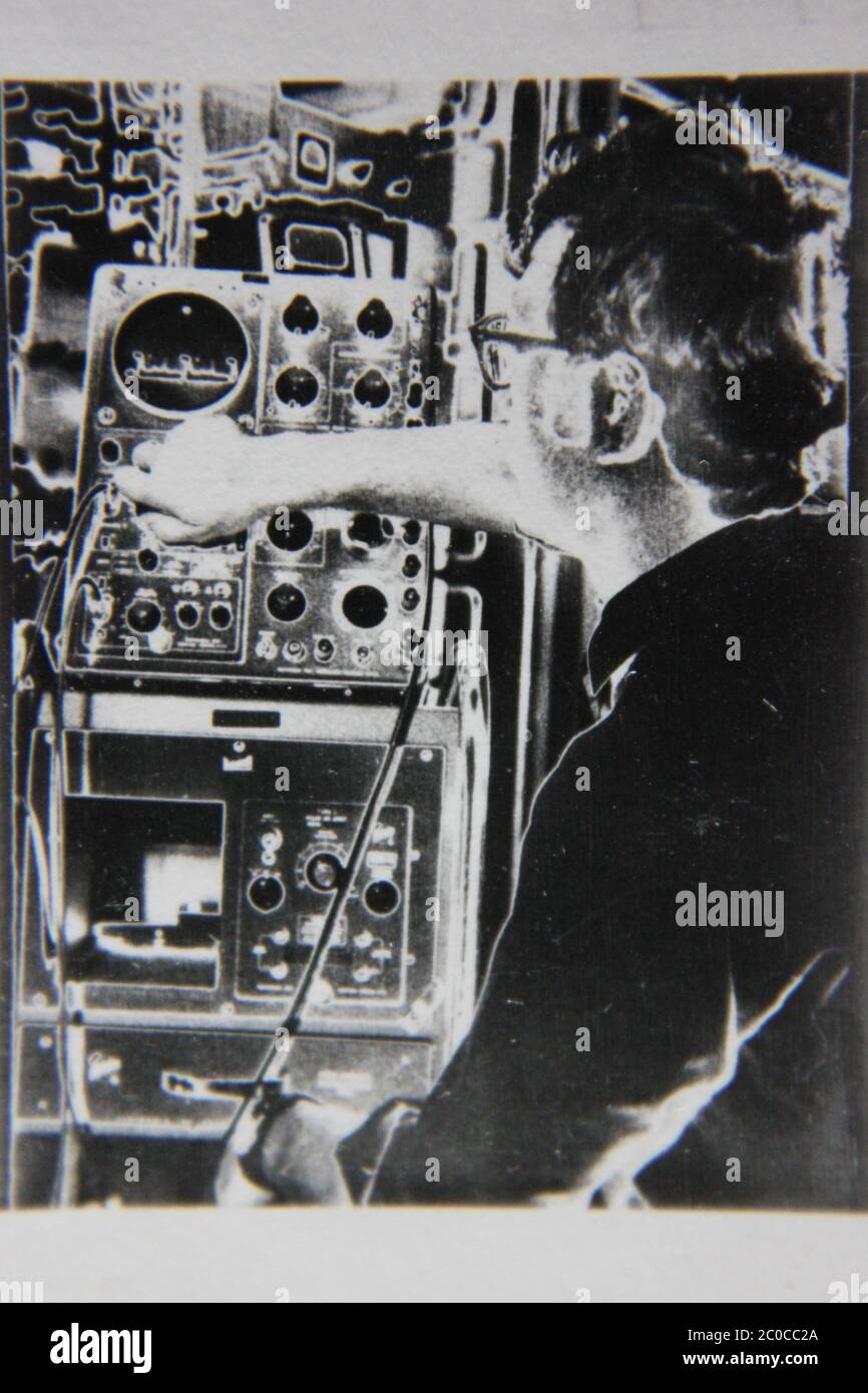 Fine 70s vintage black and white extreme photography of a smart ...