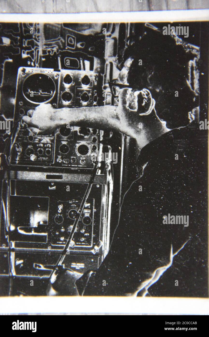 Fine 70s vintage black and white extreme photography of a smart ...