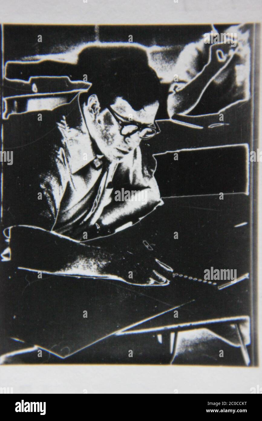 Fine 70s vintage black and white extreme photography of a smart ...