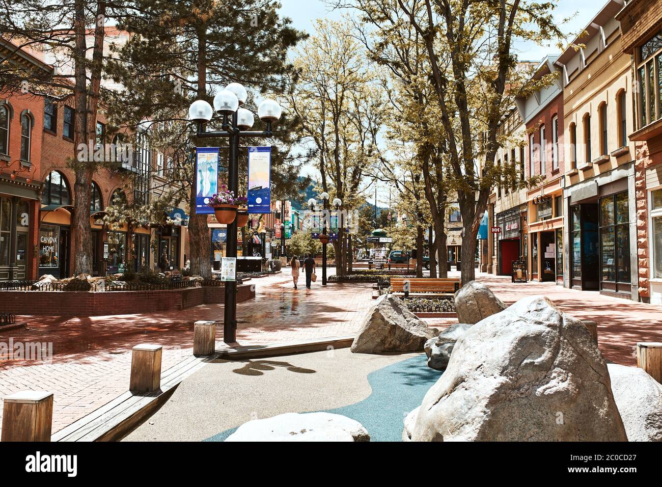 Boulder, Colorado - May 27th, 2020: Shops, businesses and restaurants ...