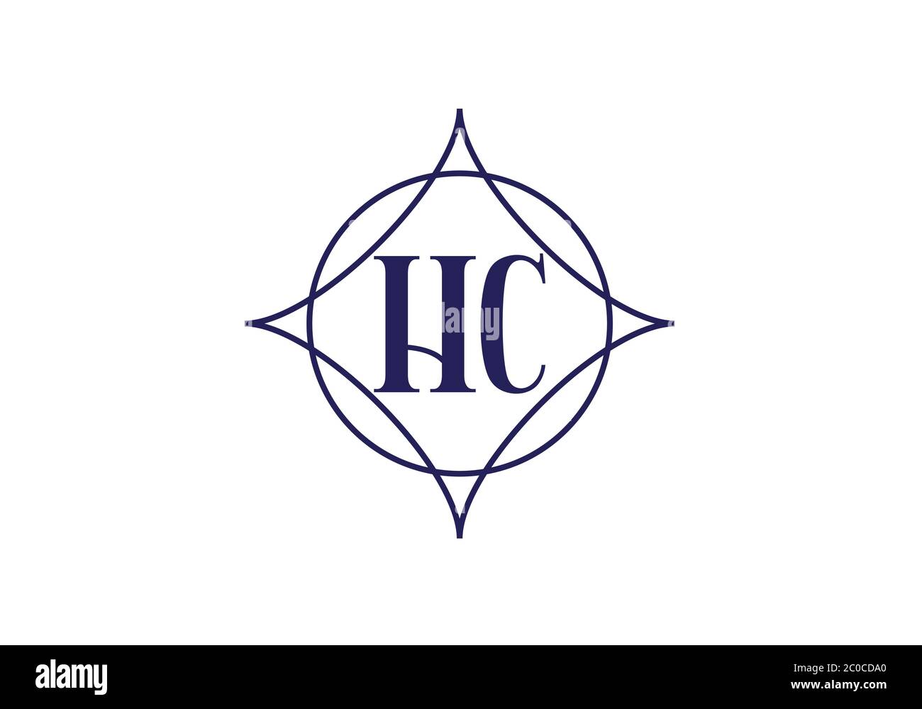 Initial Monogram Letter H C Logo Design Vector Template. HC Letter Logo ...