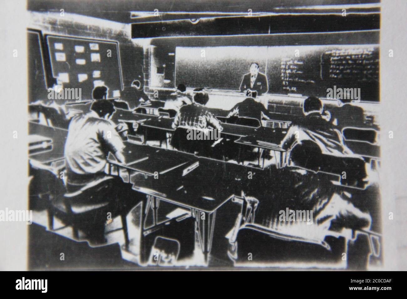 Fine 70s vintage black and white extreme photography of a teacher ...