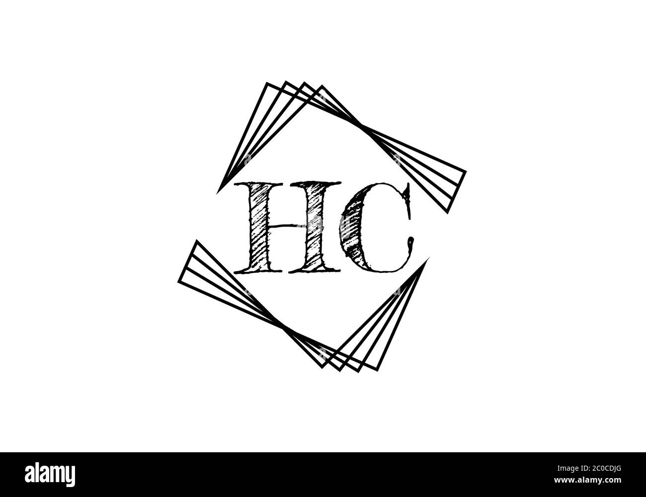 Initial Monogram Letter H C Logo Design Vector Template. HC Letter Logo ...