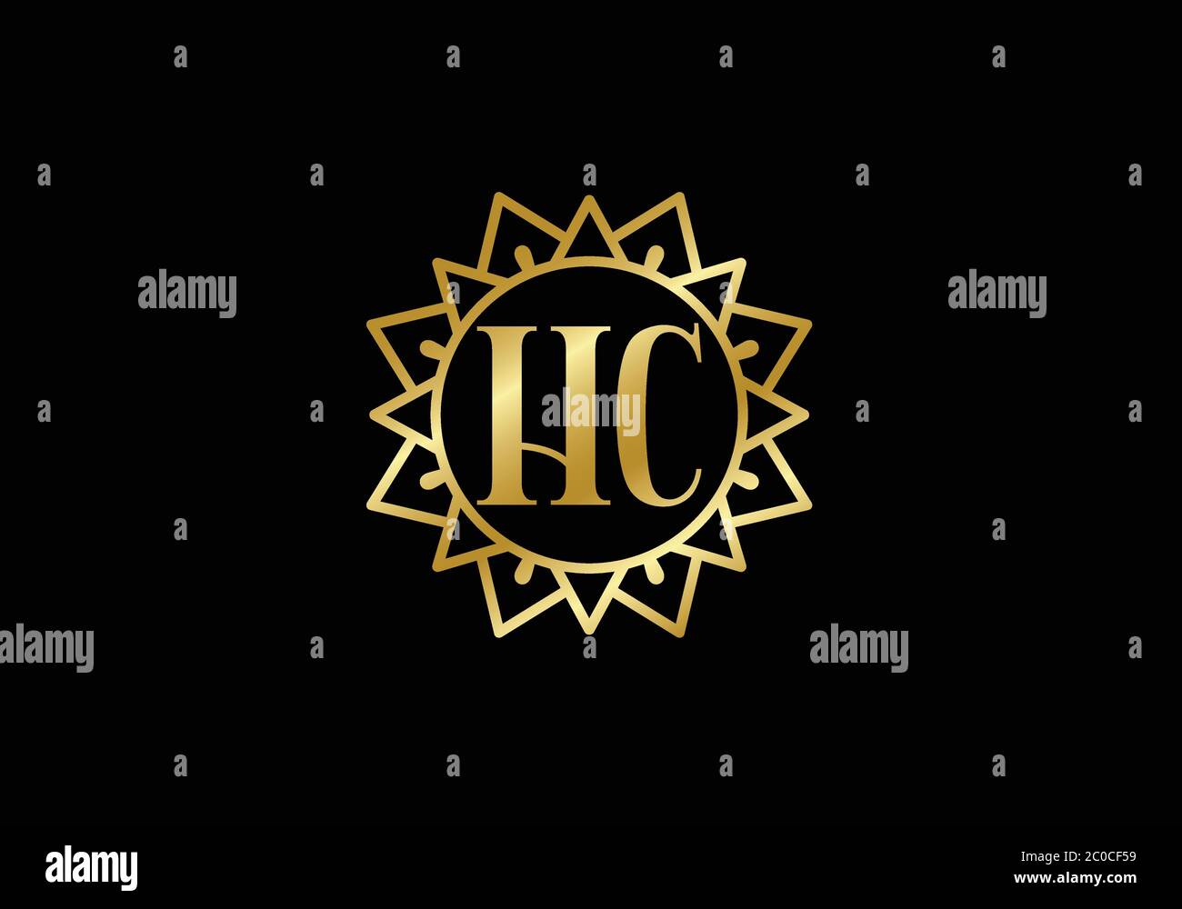 Initial Monogram Letter H C Logo Design Vector Template. HC Letter Logo ...