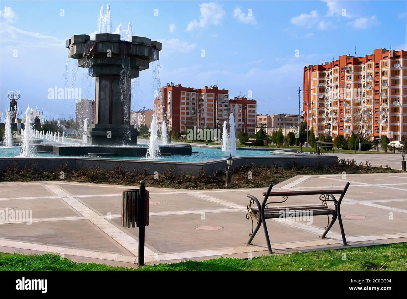 The fountain complex in new district. Ashkhabad. Turkmenistan Stock ...