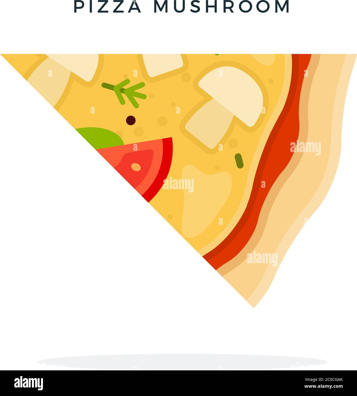 Slice of mushroom pizza vector flat isolated Stock Vector Image & Art ...