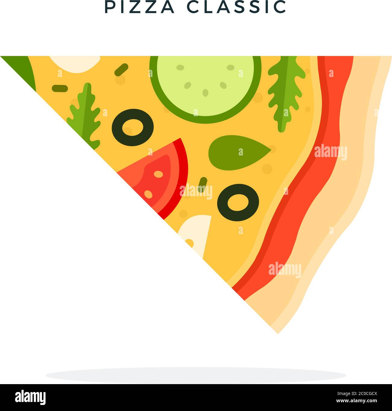 Piece of classic pizza vector flat isolated Stock Vector Image & Art ...