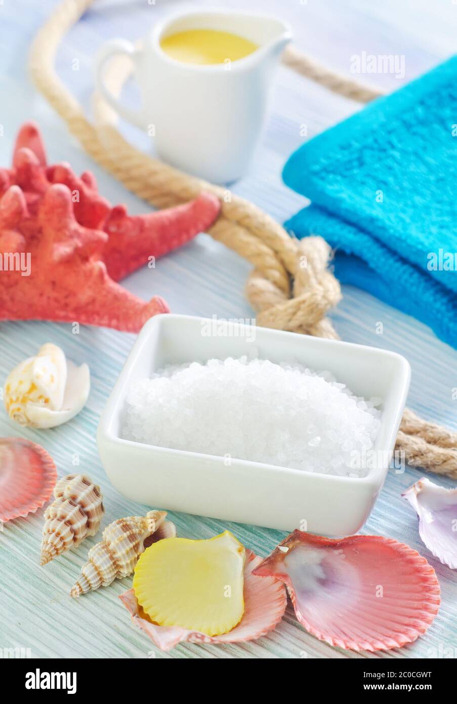 sea salt and shells Stock Photo - Alamy