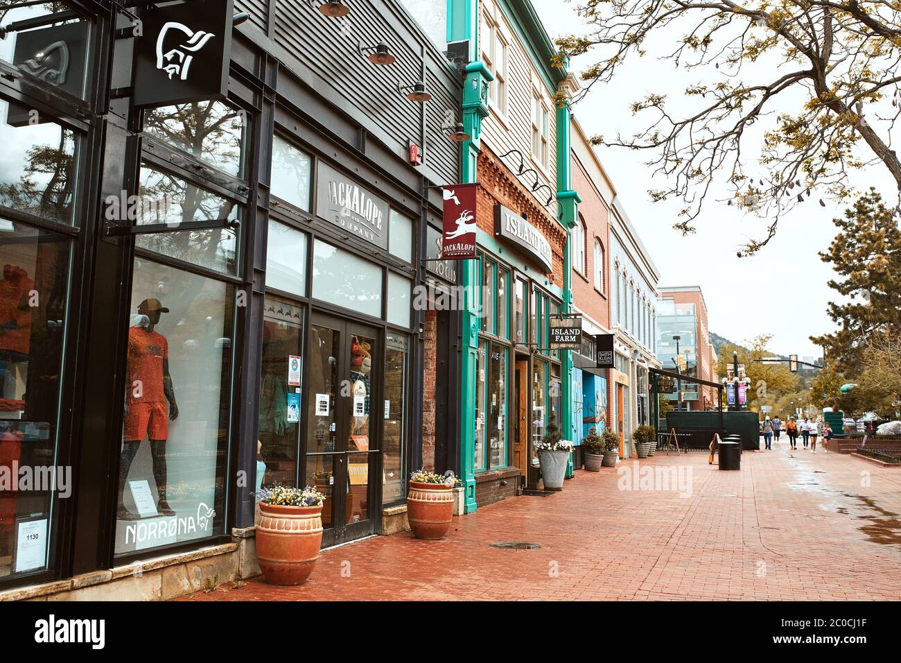 Boulder, Colorado - May 27th, 2020: Shops, businesses and restaurants ...