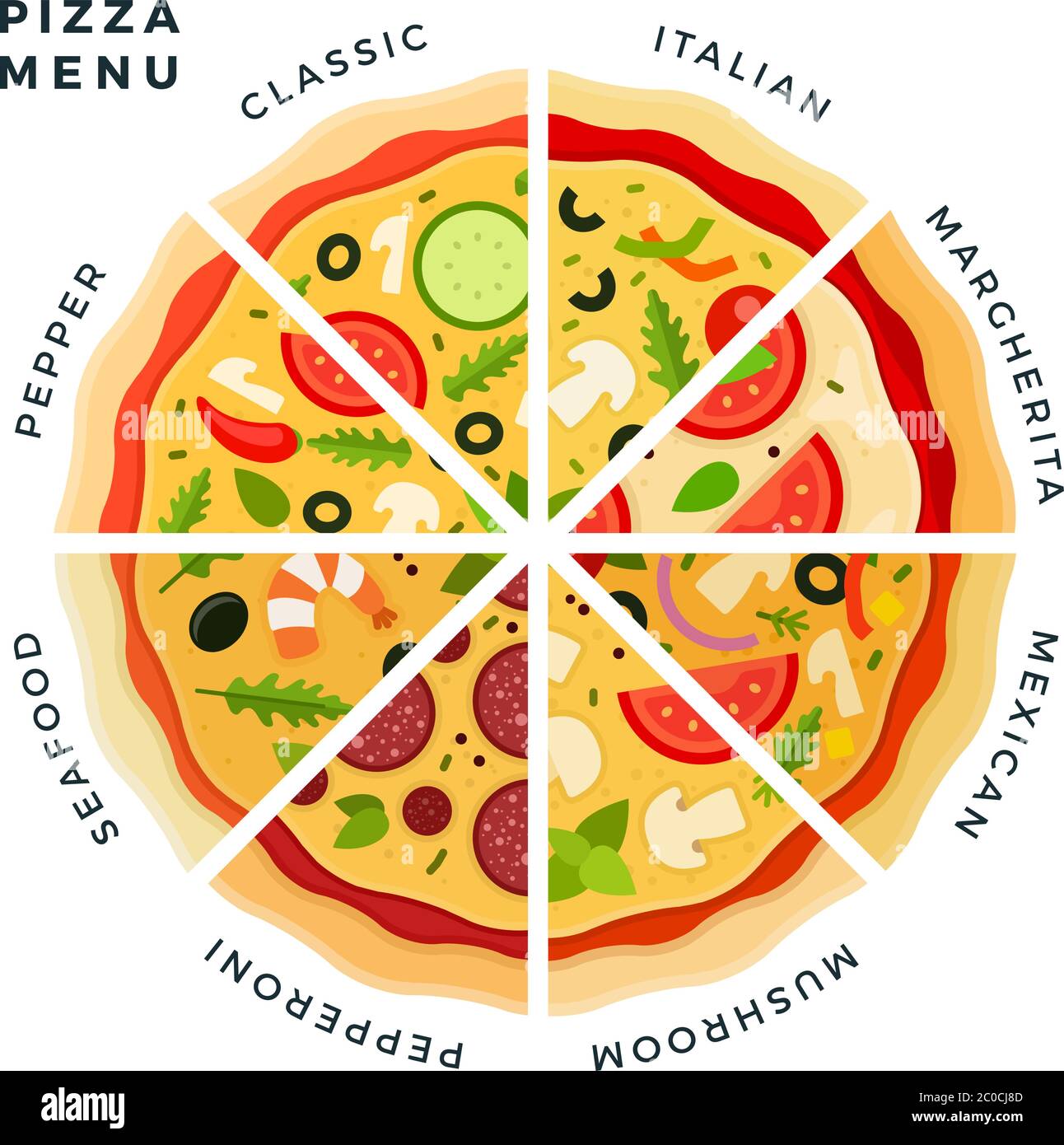 Types of pizza hi-res stock photography and images - Alamy