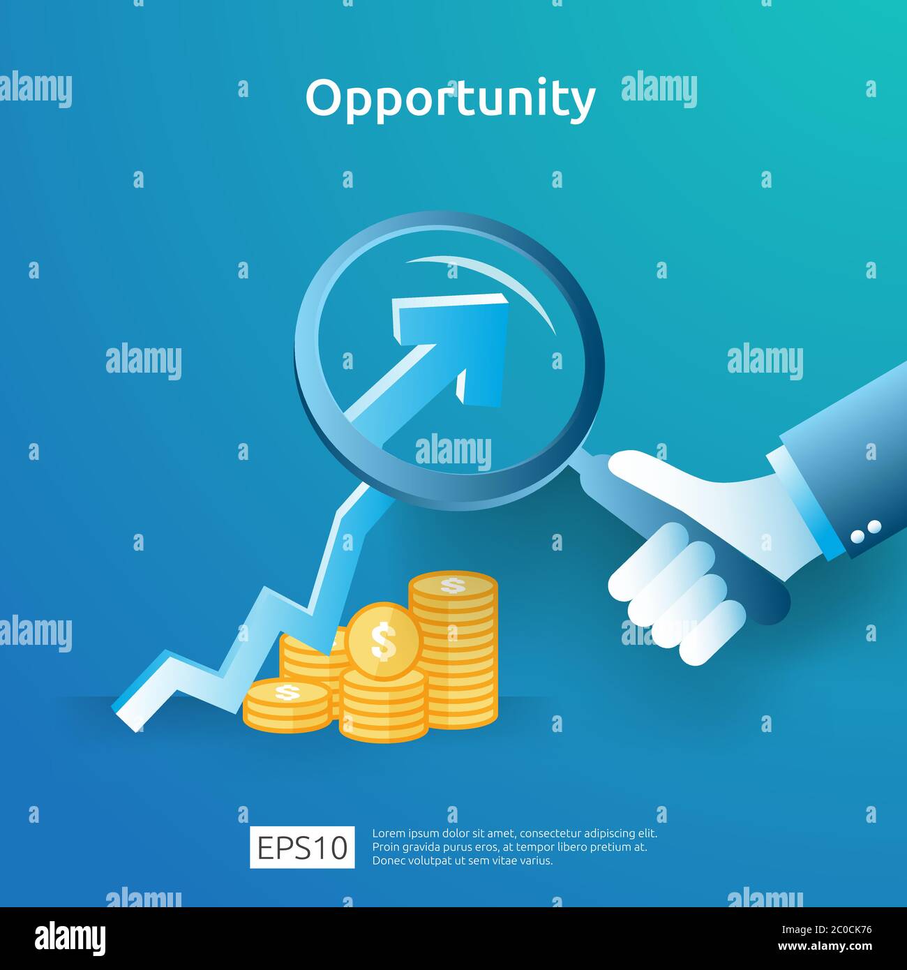 business idea analytic and opportunity research concept with increase ...