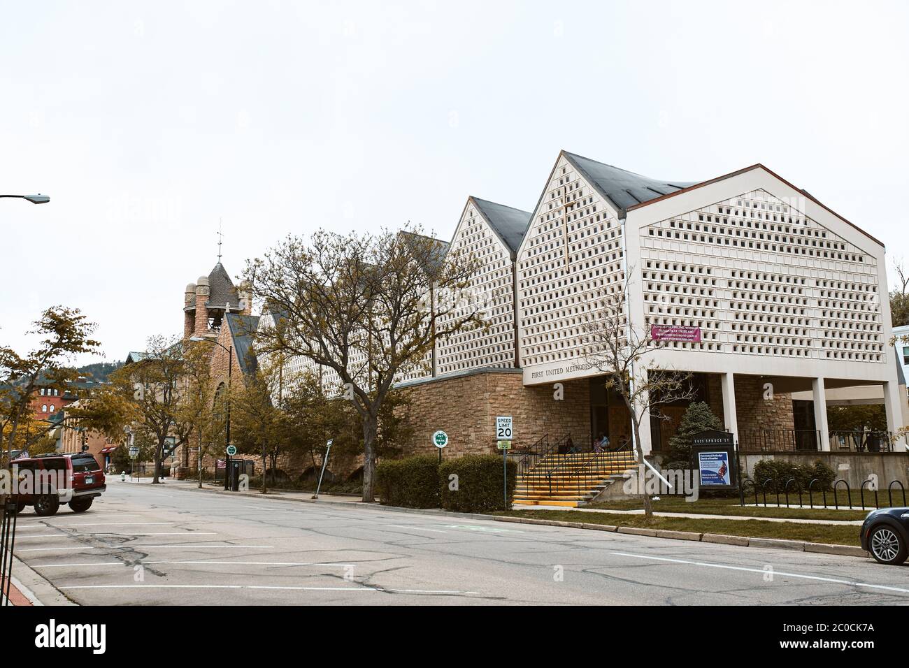 Boulder, Colorado - May 27th, 2020: Exterior of First United Methodist ...