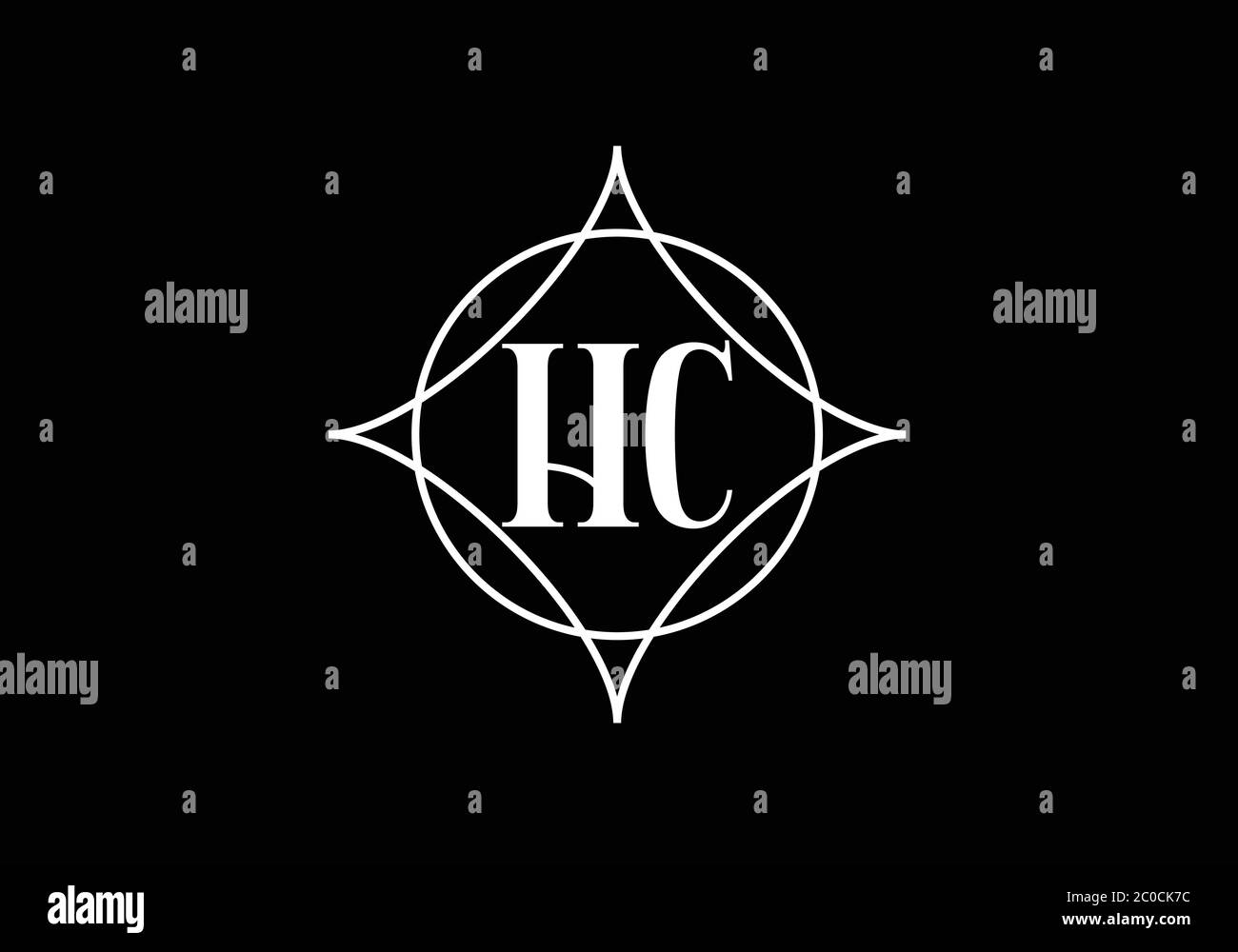 Initial Monogram Letter H C Logo Design Vector Template. HC Letter Logo ...