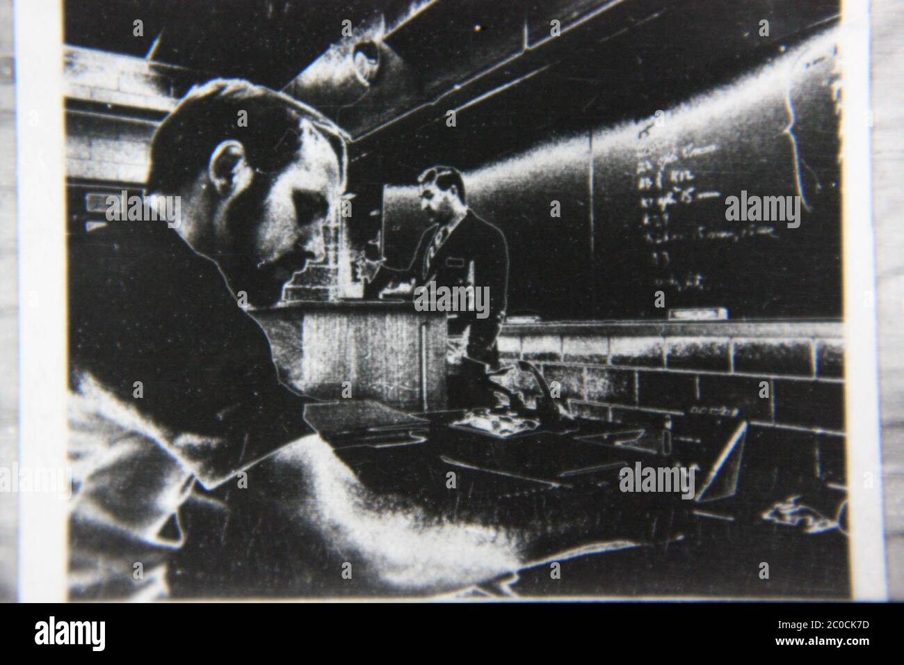 Fine 70s vintage black and white extreme photography of a man taking ...