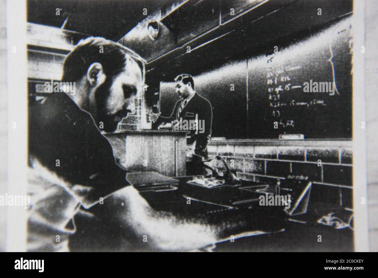 Fine 70s vintage black and white extreme photography of a man taking ...