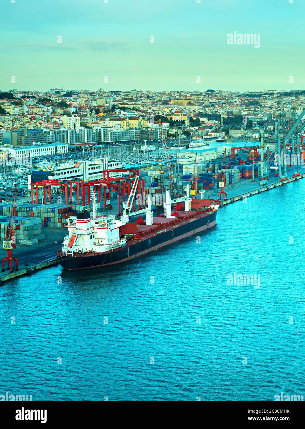 Lisbon industrial port, Portugal Stock Photo - Alamy