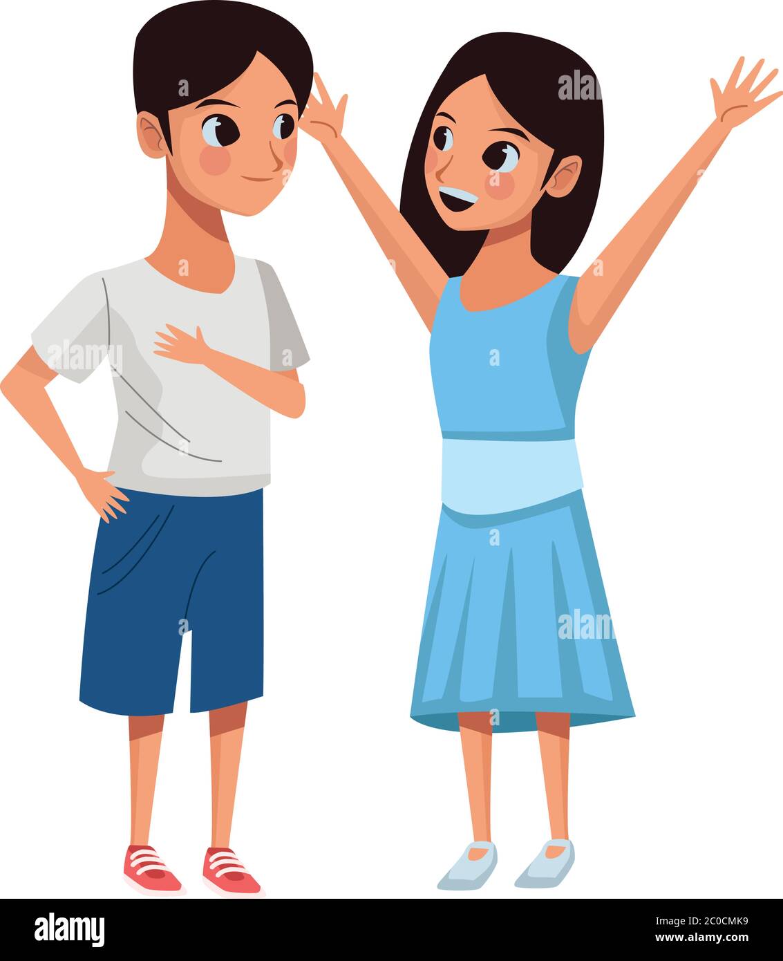 happy little kids avatars characters vector illustration design Stock ...