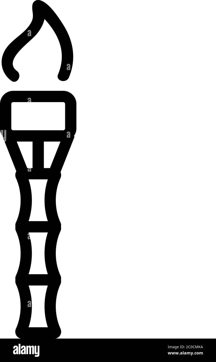 bamboo burning torch icon vector outline illustration Stock Vector ...