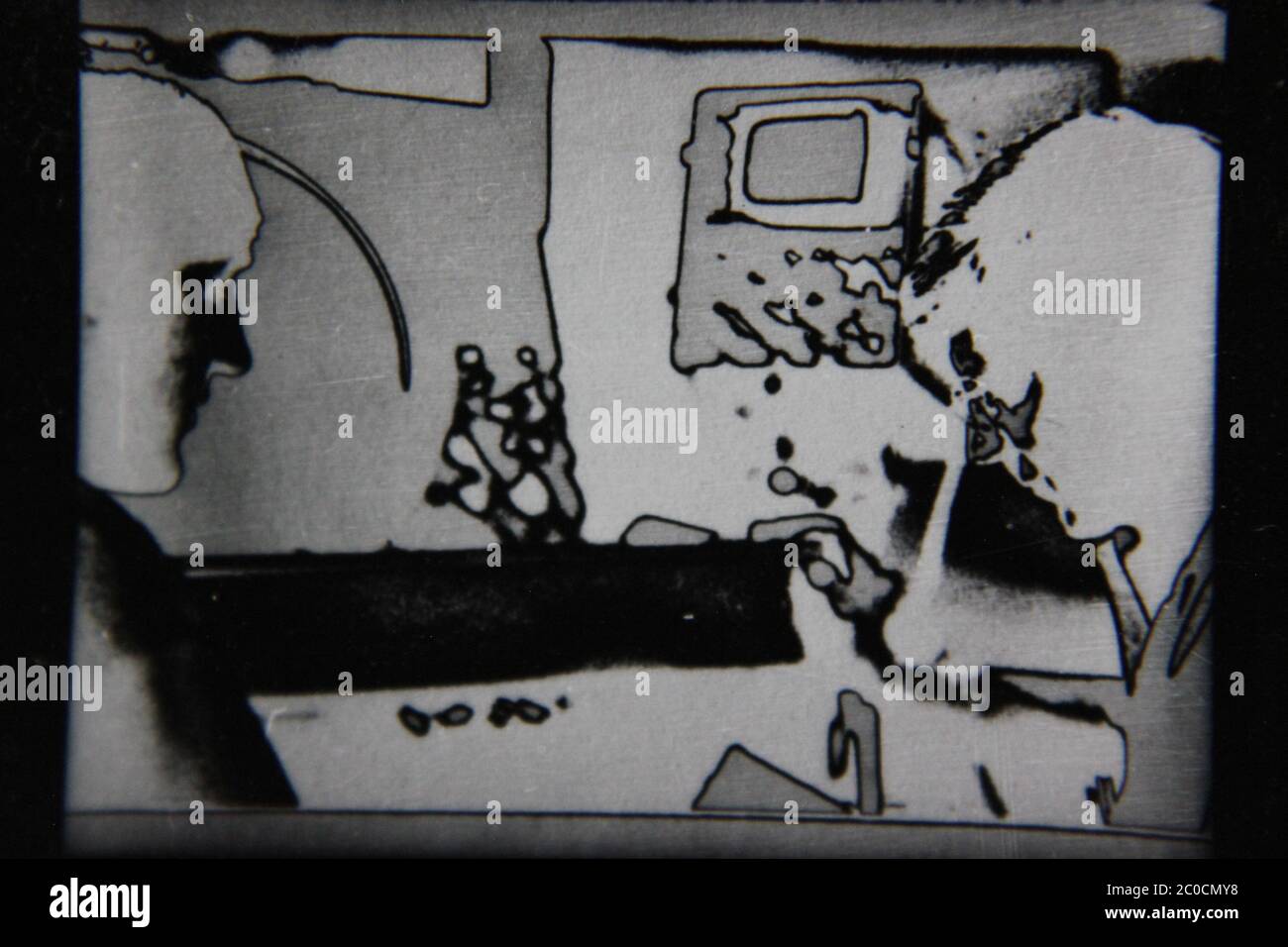 Fine 70s vintage black and white extreme photography of a smart ...