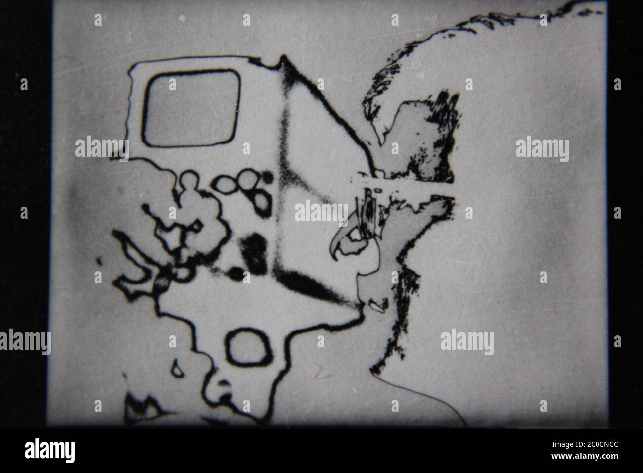 Fine 70s vintage black and white extreme photography of a smart ...