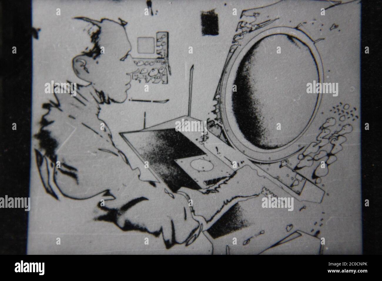 Fine 70s vintage black and white extreme photography of a smart ...