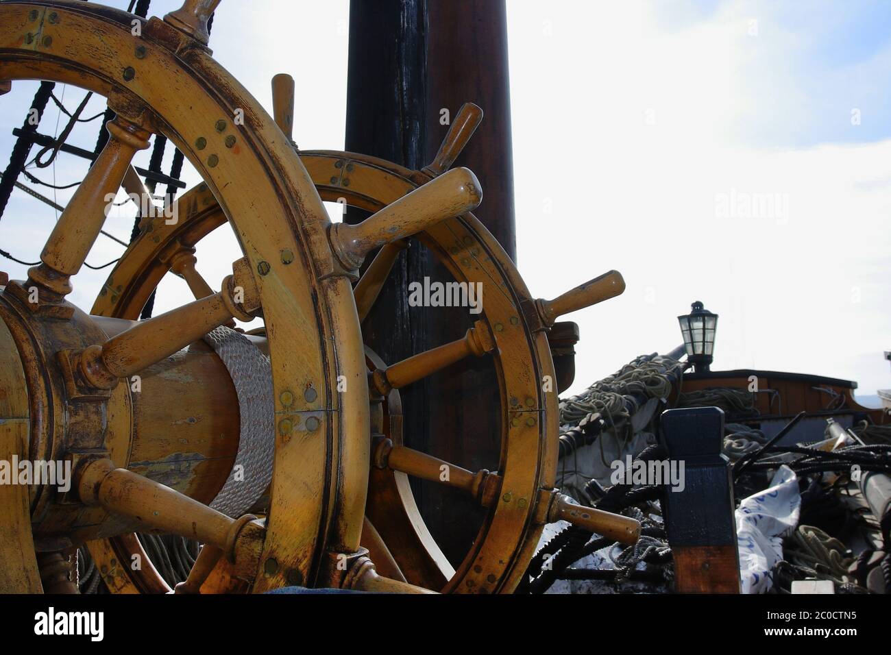 Wheels of HMS Surprise wooden tall ship in San Diego, used for master ...