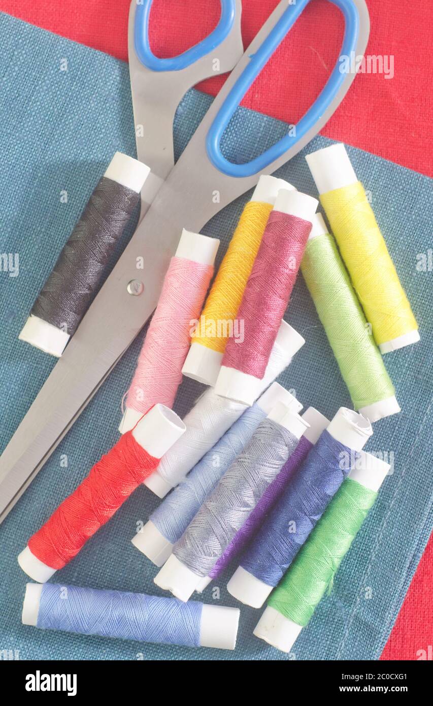 thread and scissors Stock Photo - Alamy