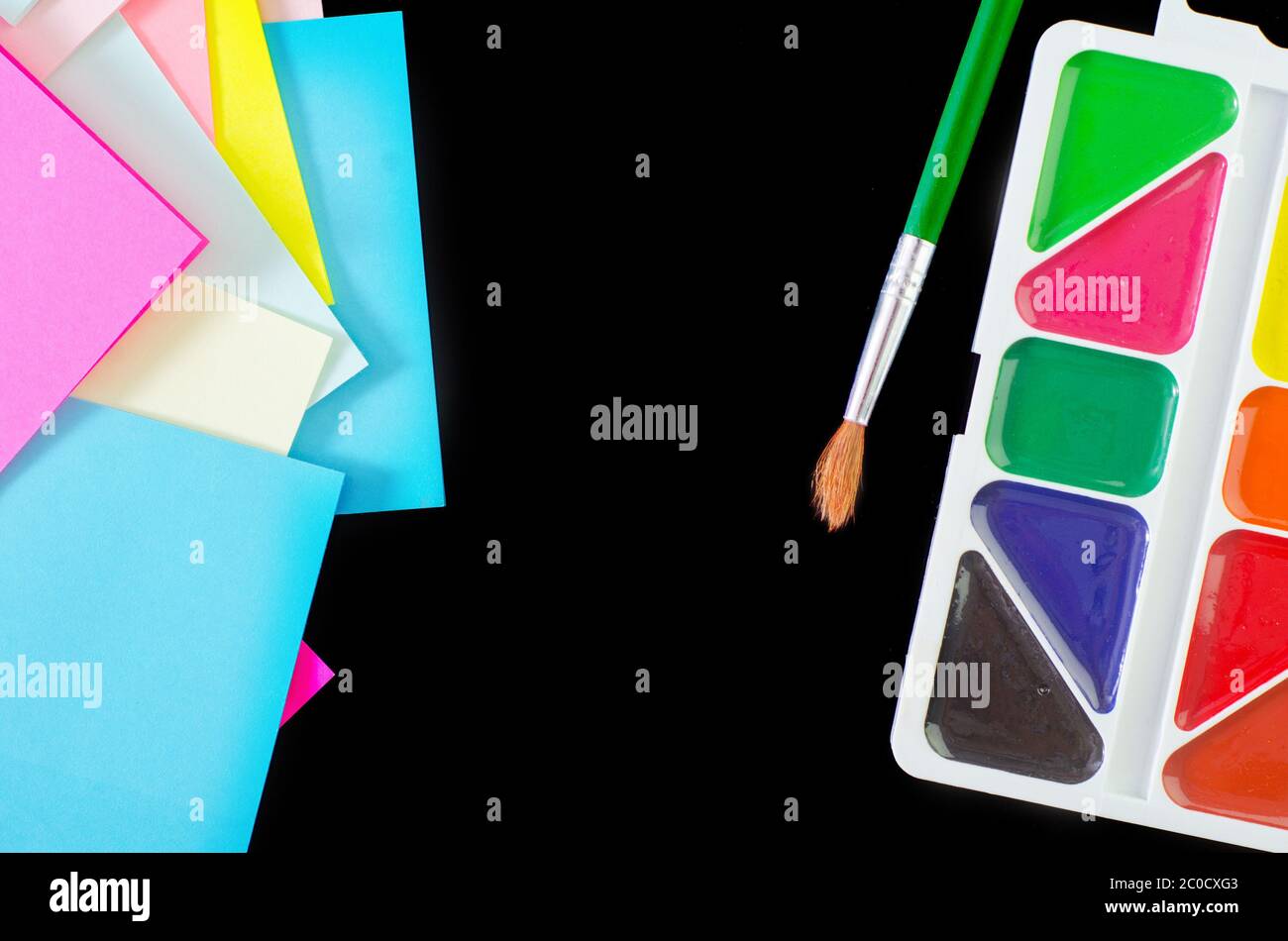 color sheets and paint Stock Photo - Alamy