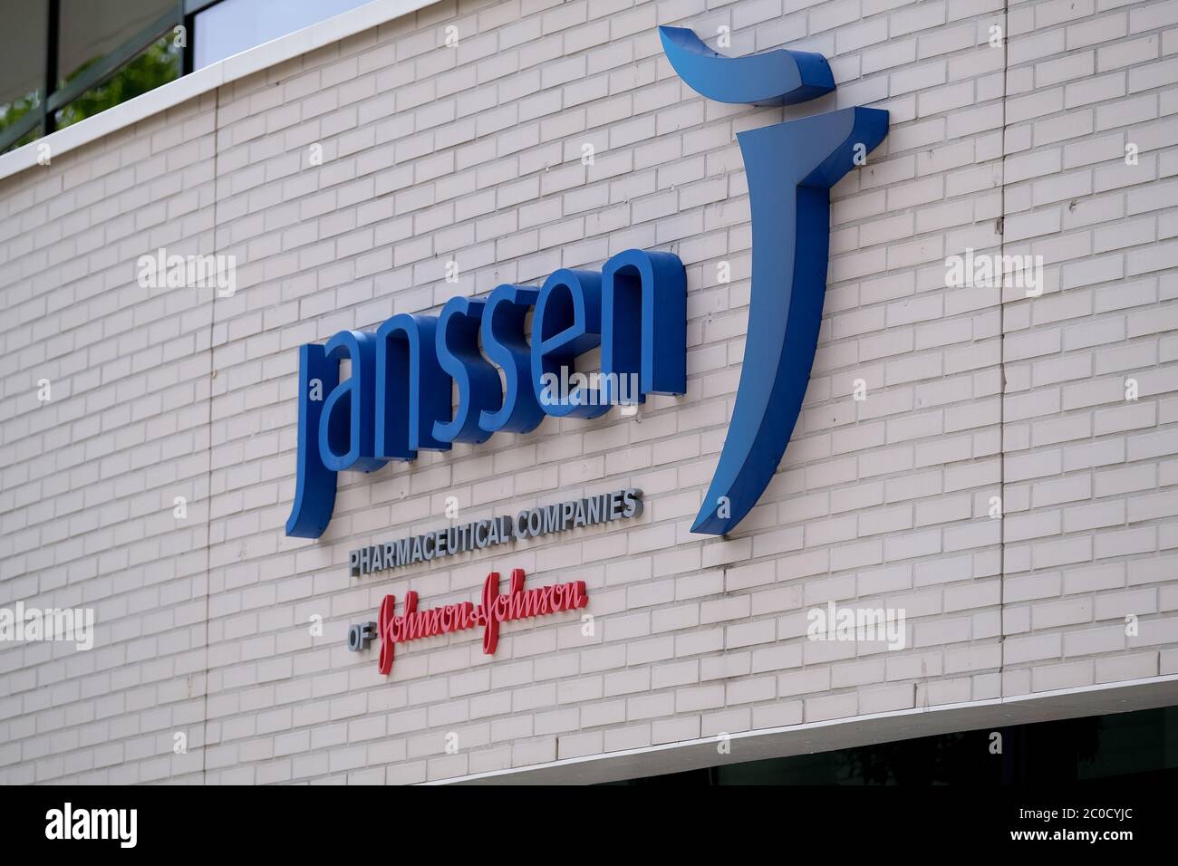 A logo of Janssen Pharmaceutical Companies of Johnson & Johnson is ...