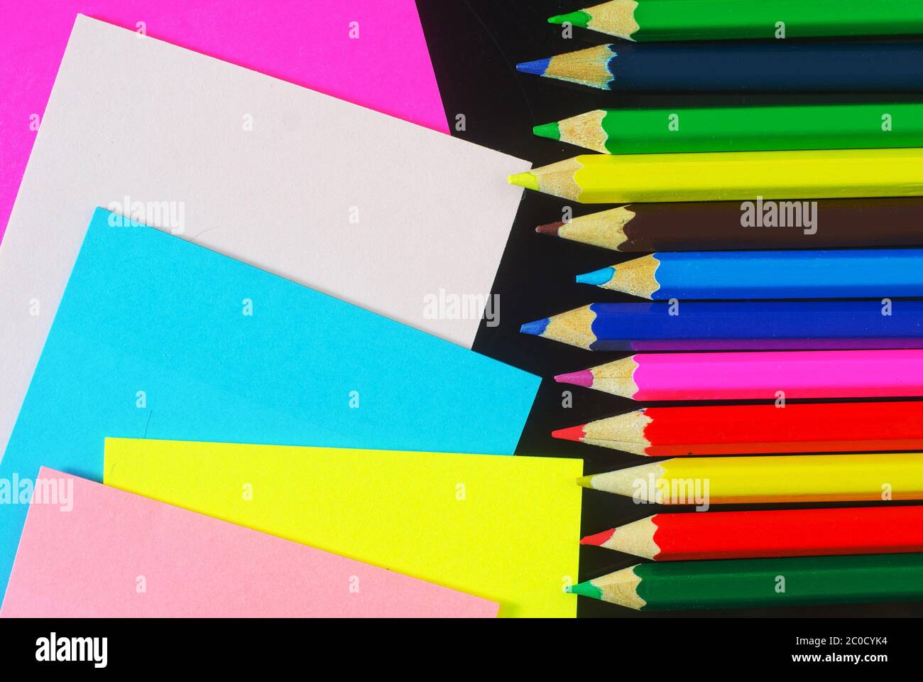 color sheets for note and pencil Stock Photo - Alamy