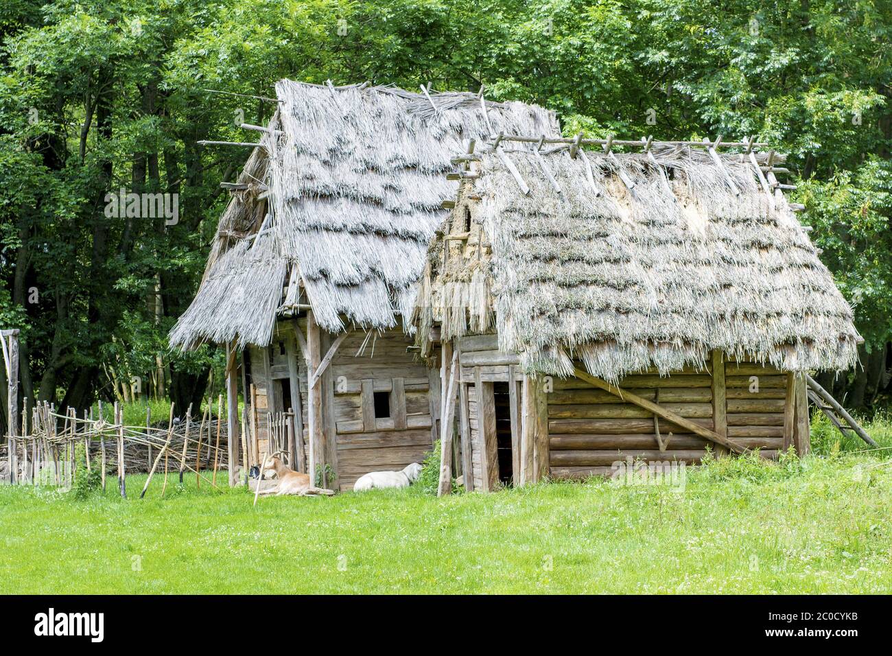 The house and barn from the Middle Ages Stock Photo - Alamy