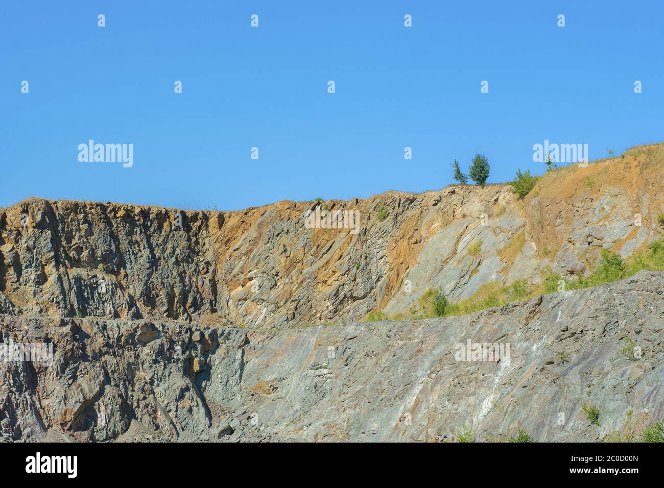 Abandoned Quarry with blue sky Stock Photo - Alamy