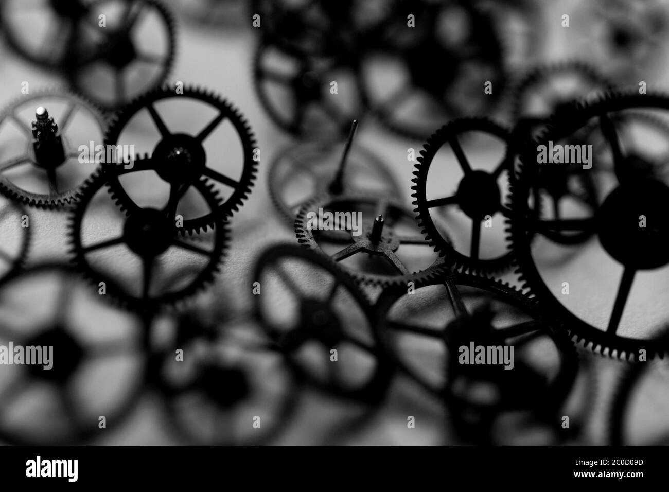 Detail of clock parts for restoration Stock Photo - Alamy