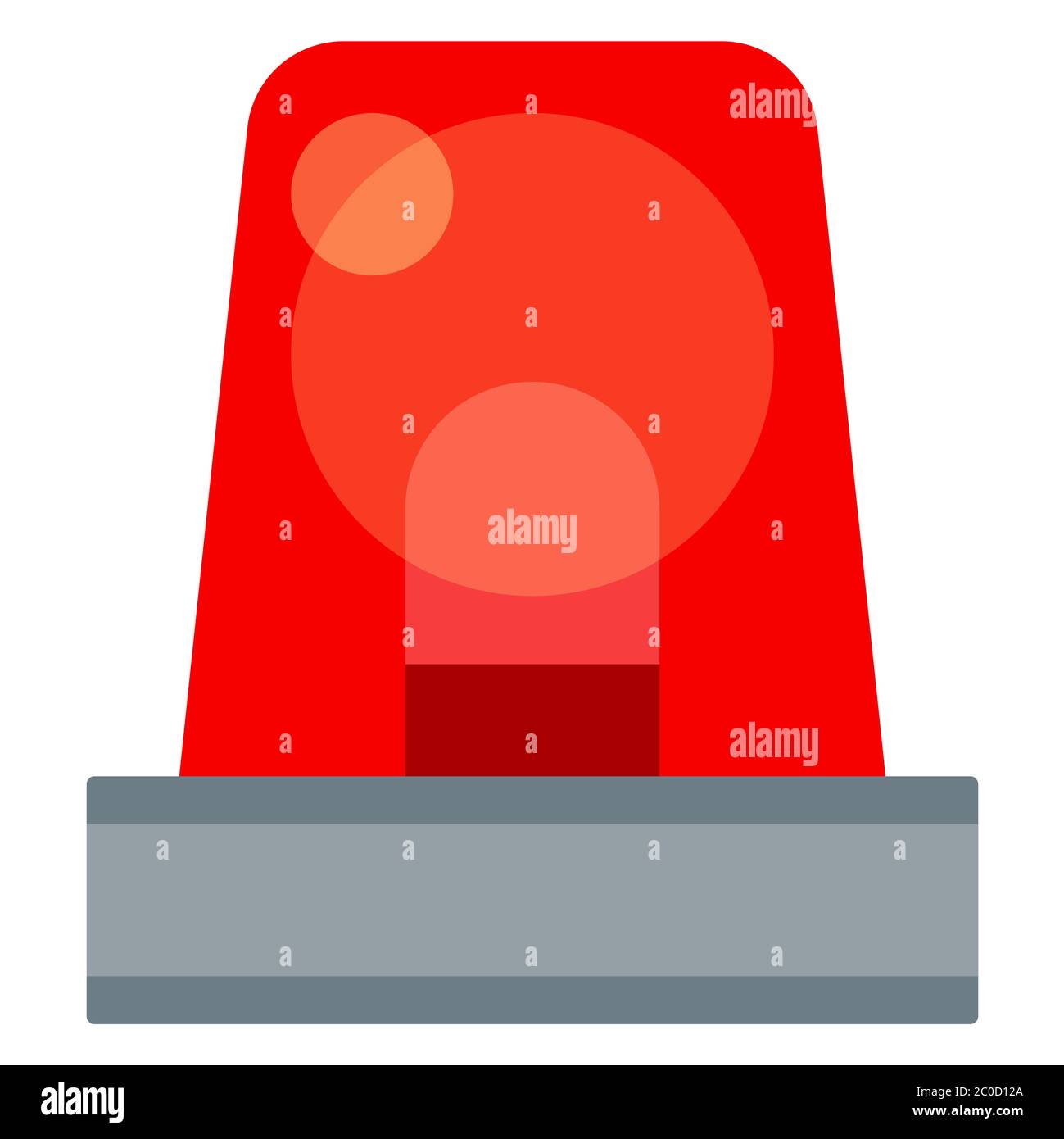 Flashing light red, element of a police car vector icon flat isolated ...
