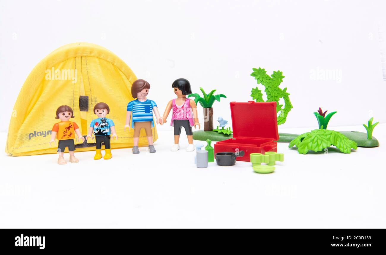Family Camping Playmobil Plastic Toy Figure Set Including Tent Stock ...