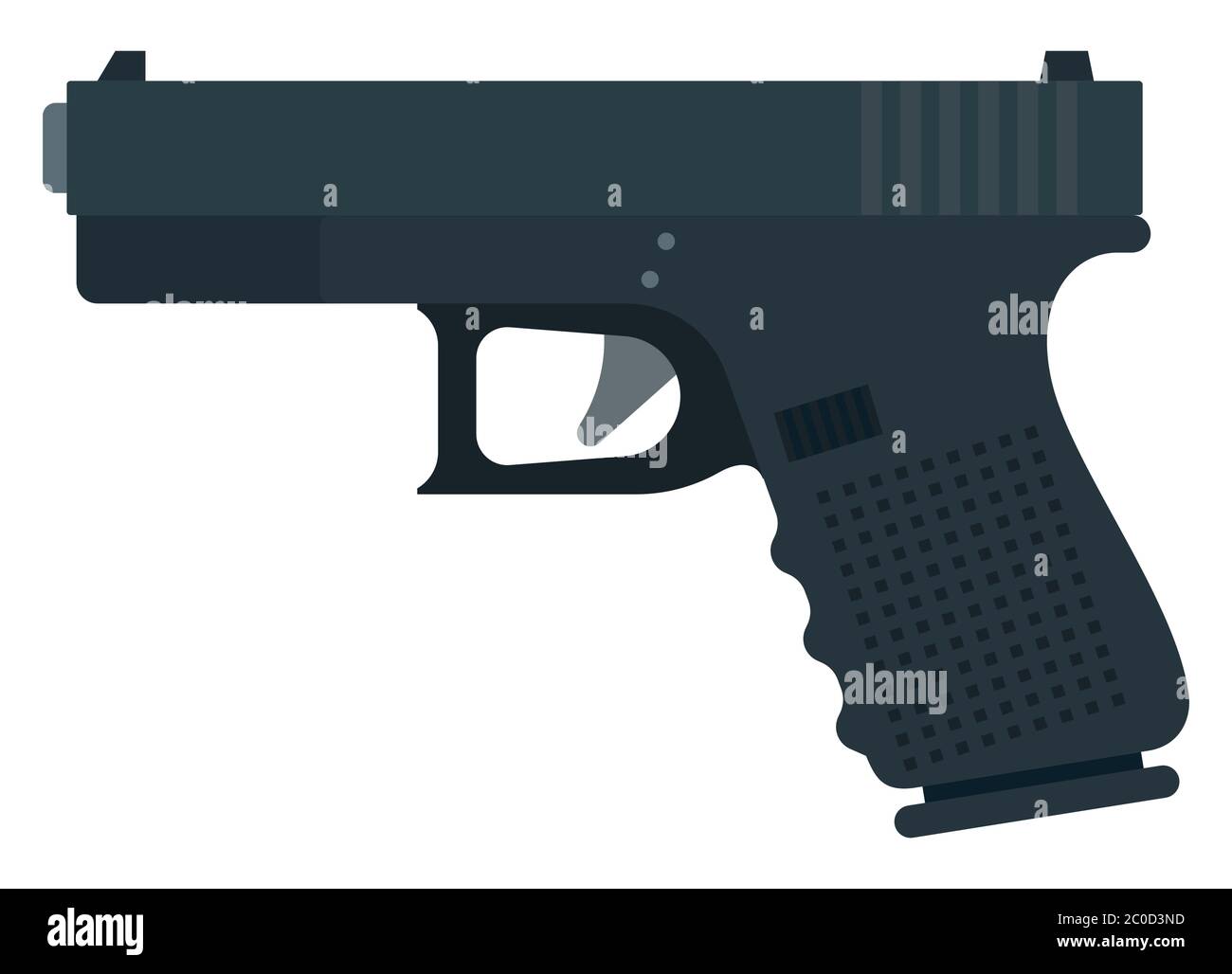 The gun is dark gray, police outfit vector icon flat isolated Stock ...