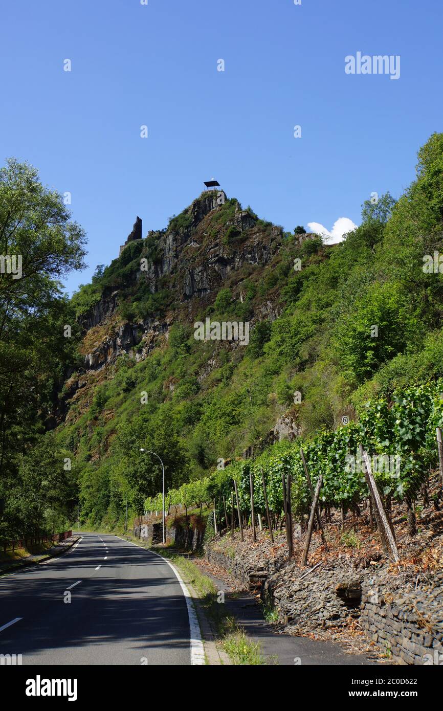 Viewpoint on the castle hill of Burgruine Are Stock Photo - Alamy