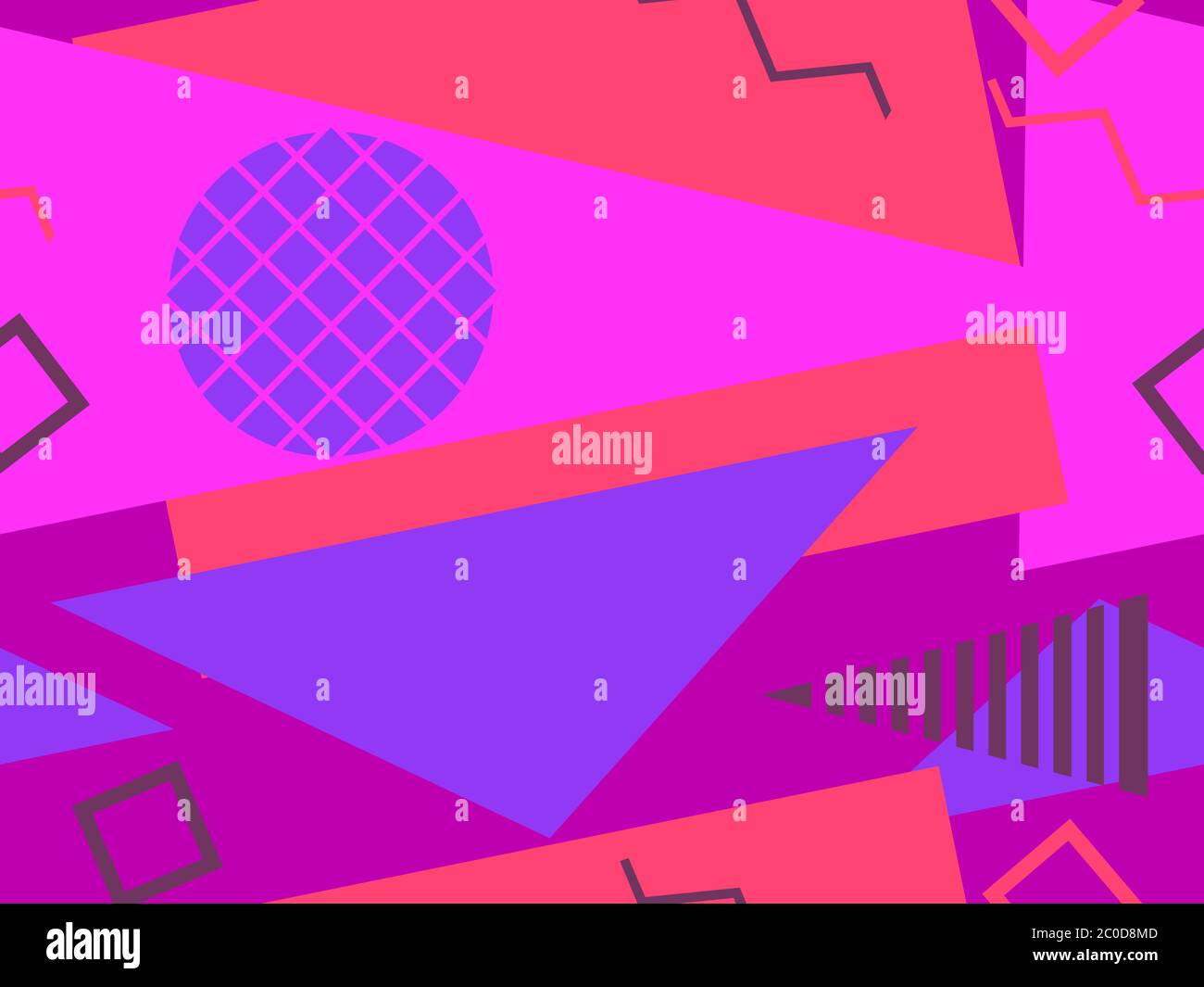 Memphis seamless pattern with geometric shapes in the style of the 80s ...