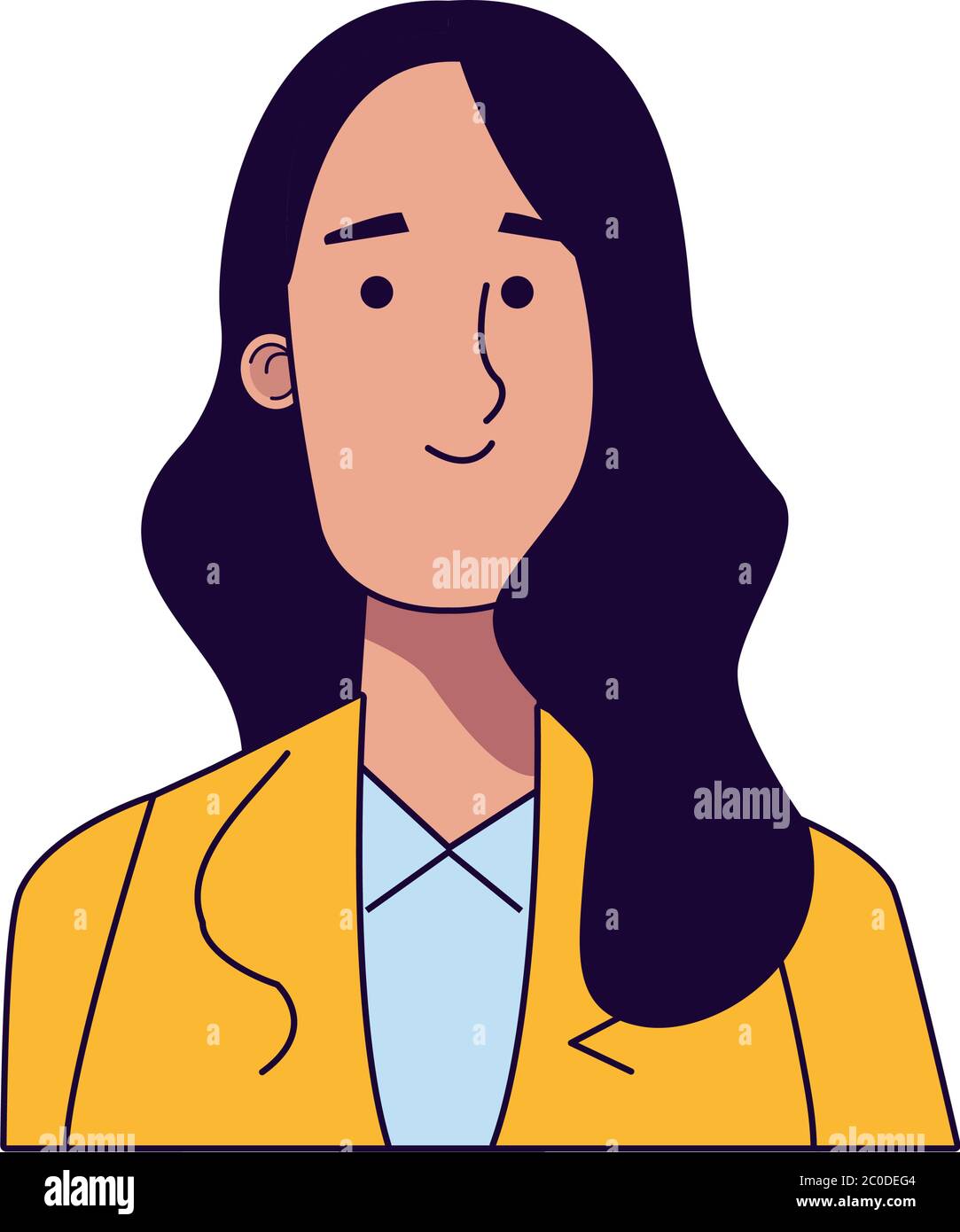 young woman female avatar character vector illustration design Stock ...