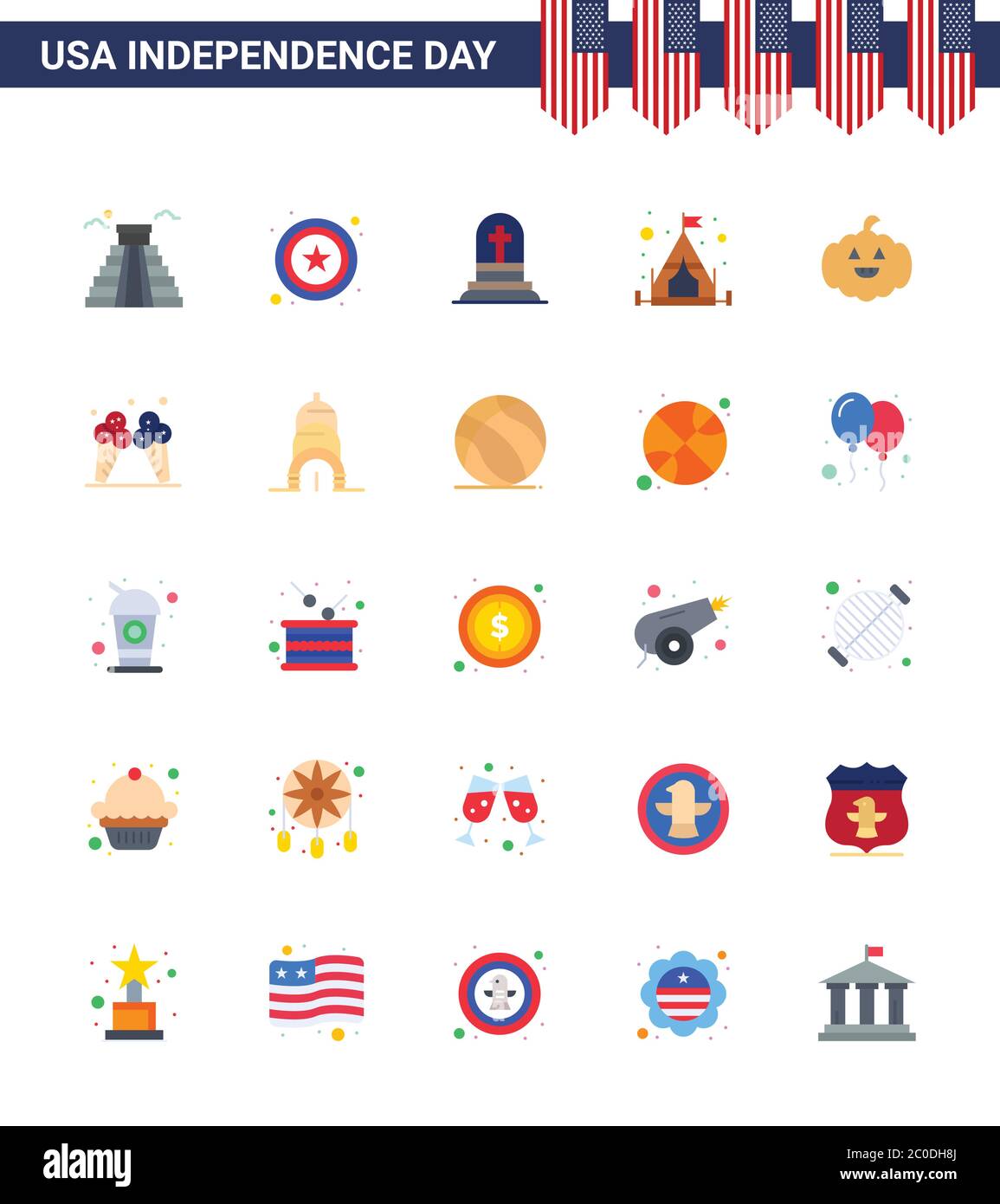 Pack of 25 USA Independence Day Celebration Flats Signs and 4th July ...